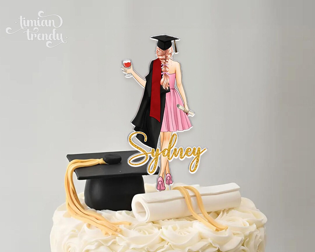 Personalized Graduation Cake Topper, Girls Class of 2025 Cake Topper ...
