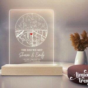 Custom Couple Map Night Light, Where It All Began, Couple Our First ...