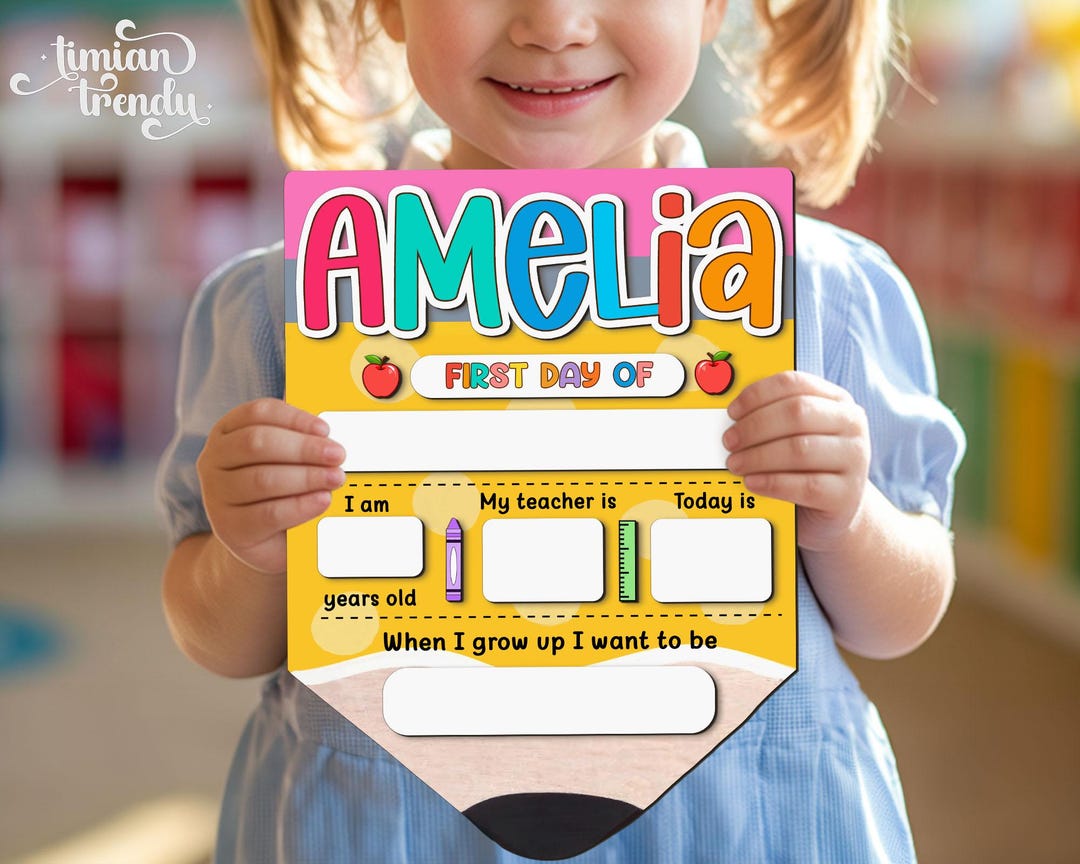Custom First and Last Day School Sign, Back to School Sign With Name ...