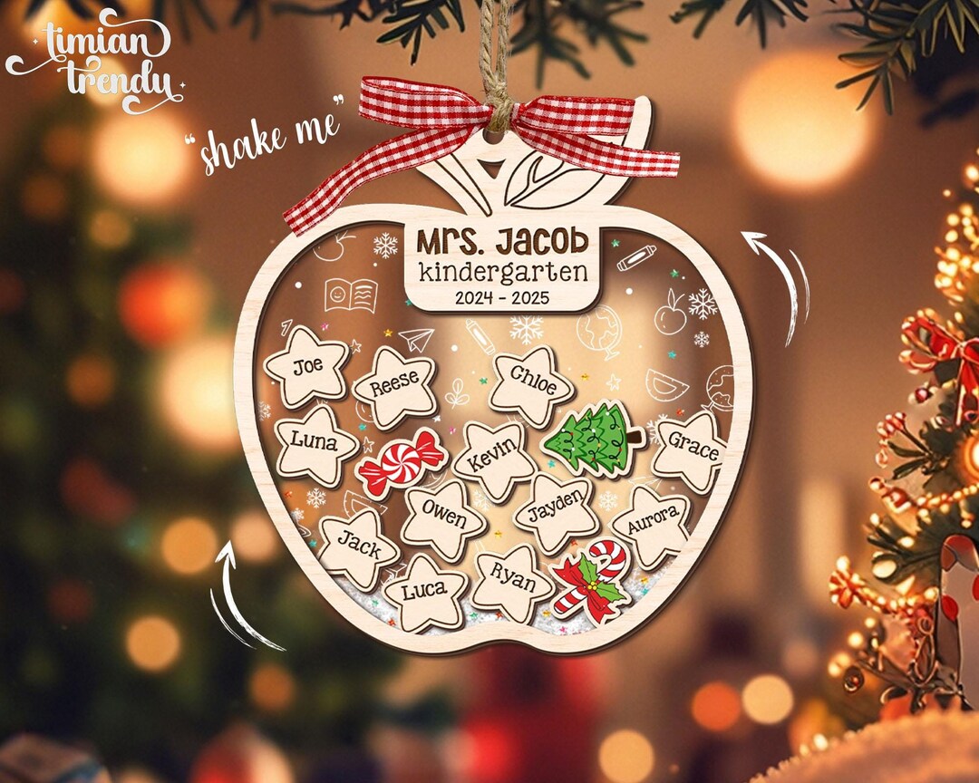 Personalized Teacher Ornament, Custom Teacher With Student Name ...