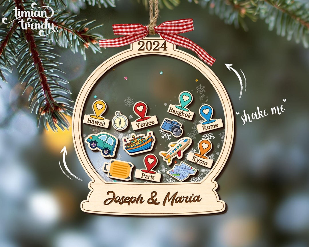 Personalized Couple Travel Adventure Ornament, Custom Traveling ...