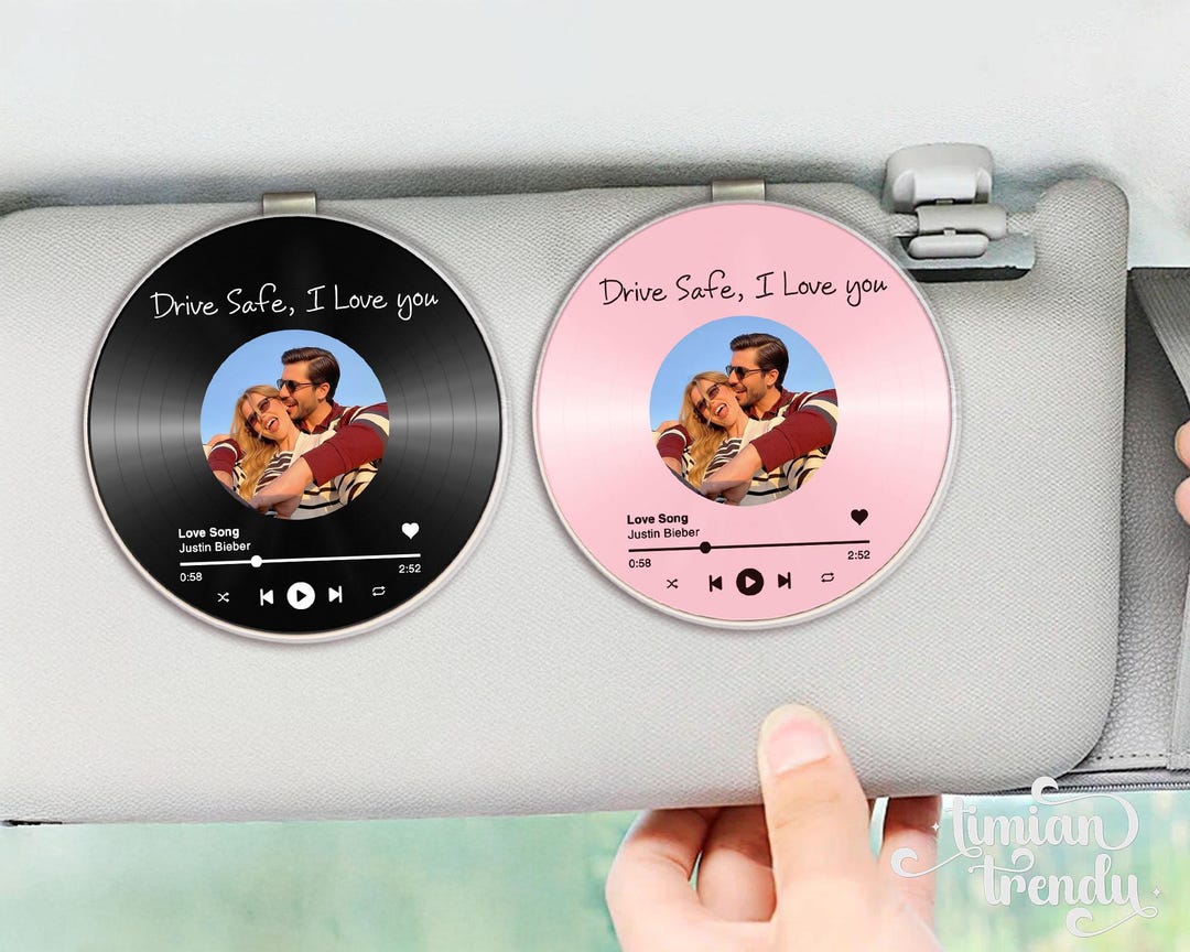 Custom Song & Photo Car Visor Clip, Valentines Day Gift for Him, Drive ...