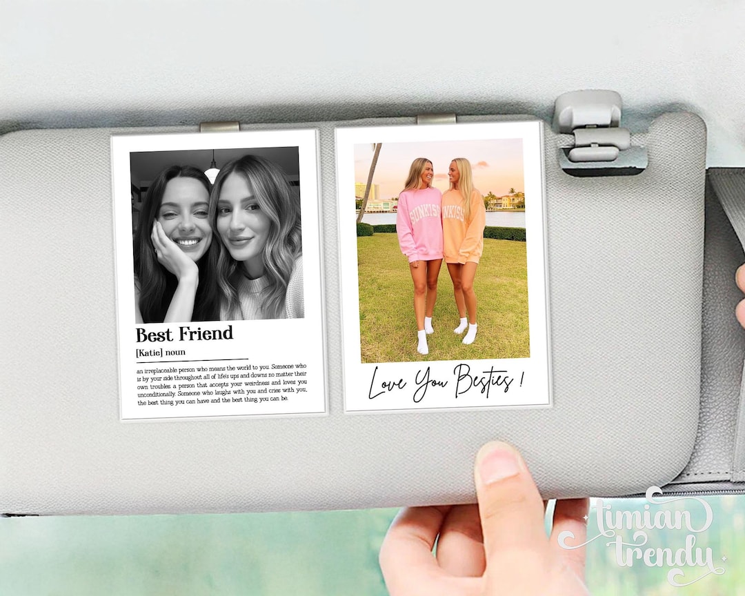 Custom Best Friend Photo Visor Car Clip, Best Friend Definition, Bestie ...