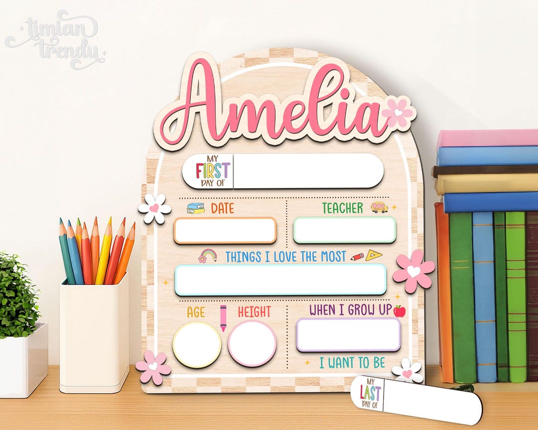 Custom Back to School Sign, First Day of School Sign, Kindergarten 1st ...