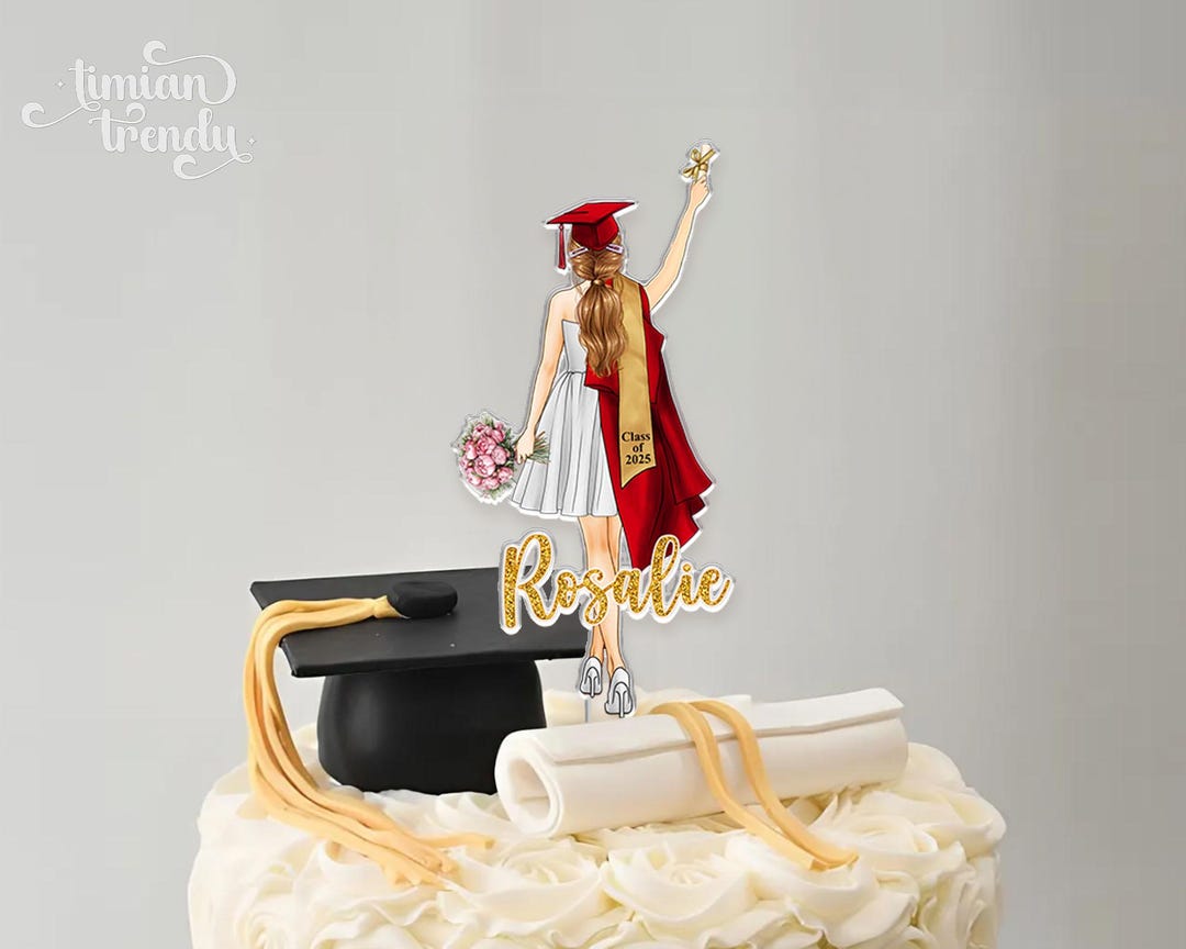 Personalized Graduation Cake Topper, Custom Graduation Gifts, Girls ...