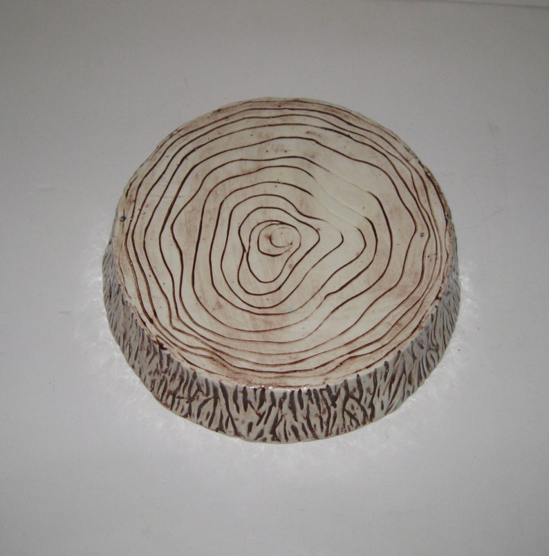 Vintage Ceramic Covered Dish Tree Bark Bark Design With Owl | Etsy