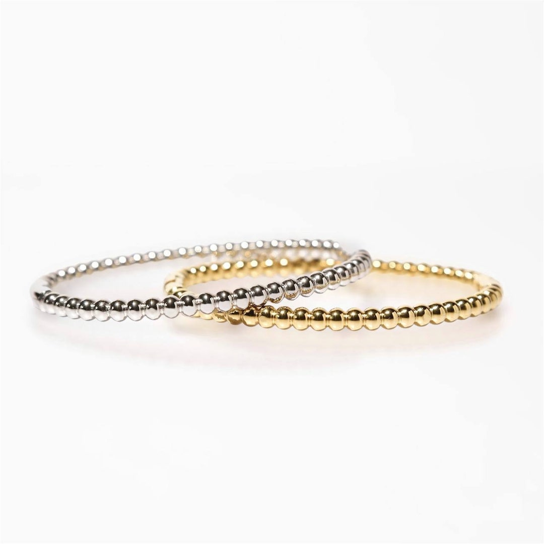 Braslet Pellet Stainless Steel Bangle Solid Cuff Bangle Ball Bracelet ...