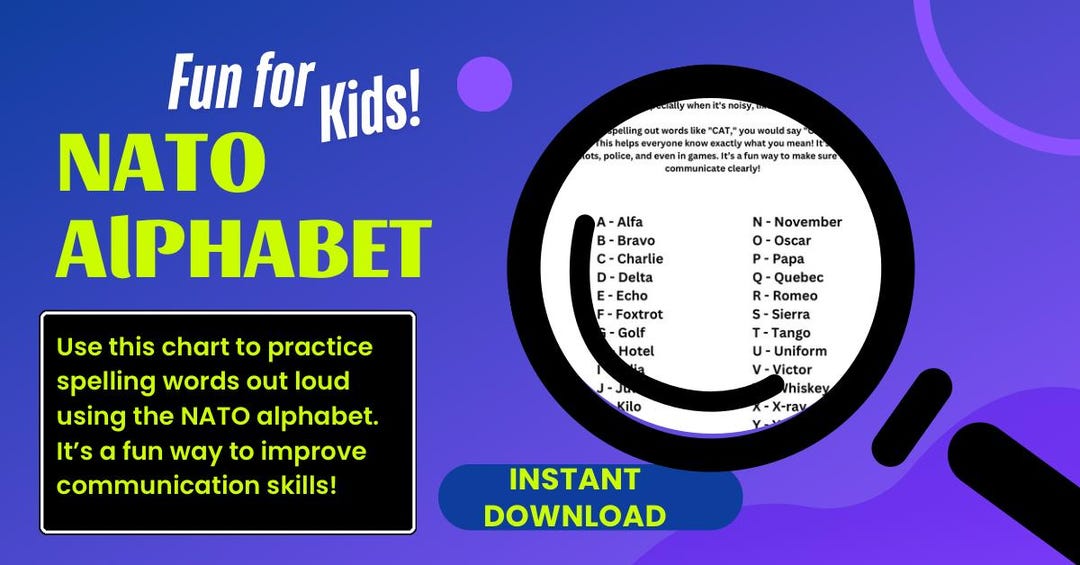 NATO Alphabet Chart, Learn the Military Alphabet, Homeschool, Printable ...
