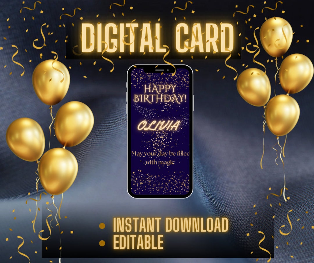 Digital Animated Birthday Card, Personalize With Your Own Message ...