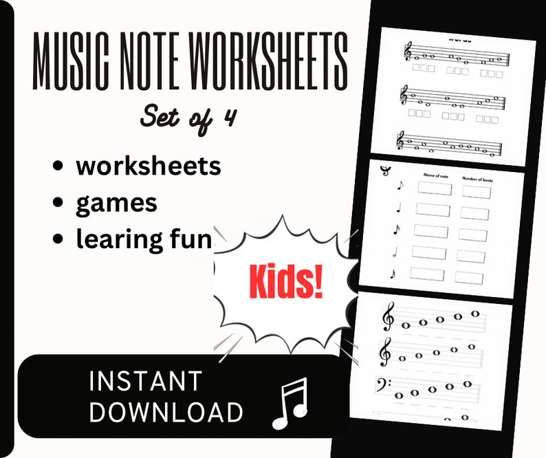 Music Themed Worksheets for Middle School Kids, Teaching Music ...