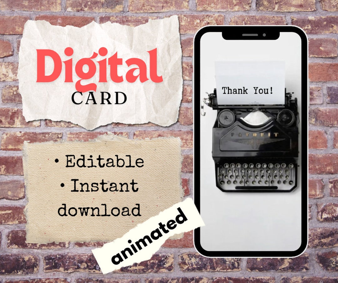 Digital Animated Thank You Card, E-cards, Instant Download, Cards for ...