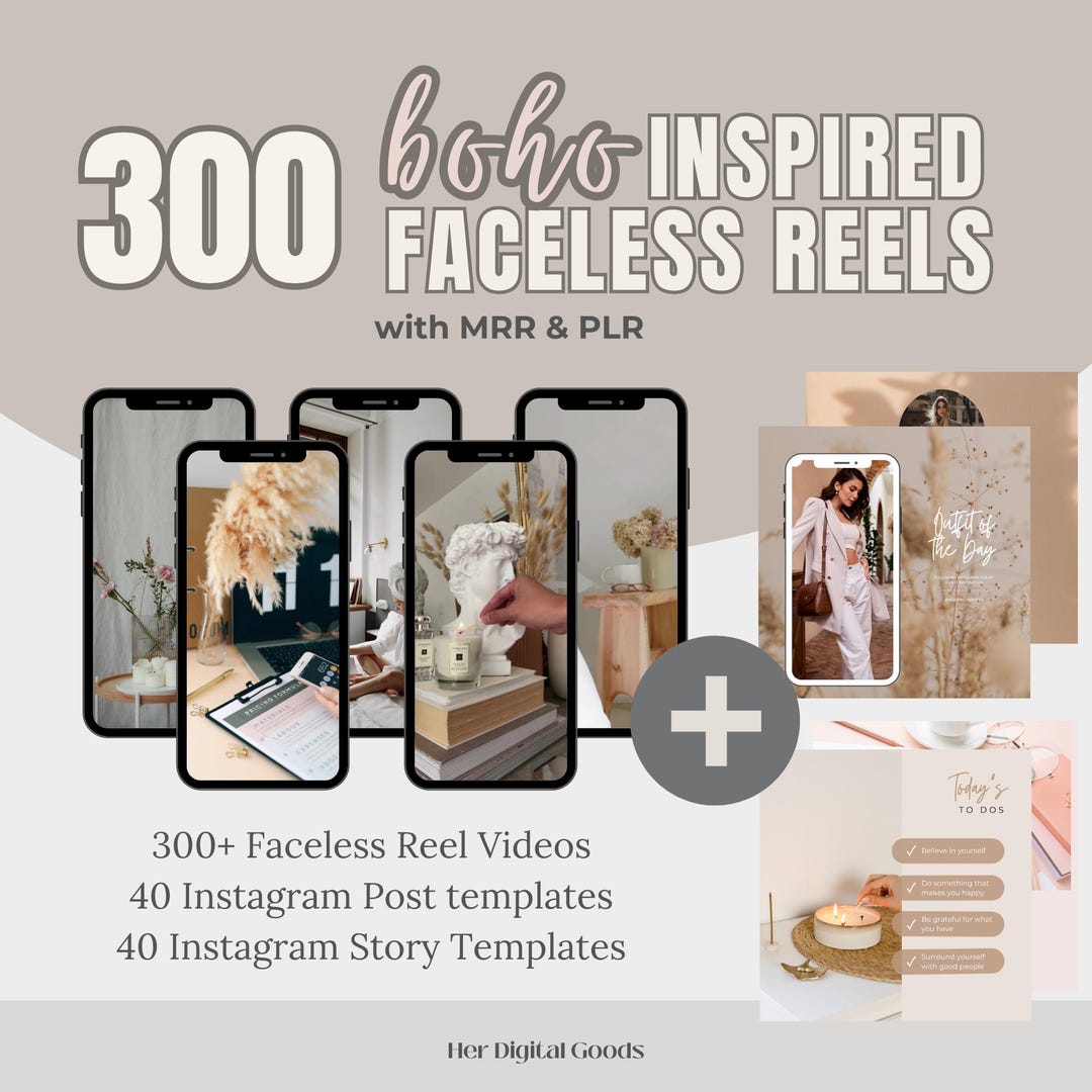 Faceless Aesthetic Reel Videos Boho Neutral Faceless Reels Master ...