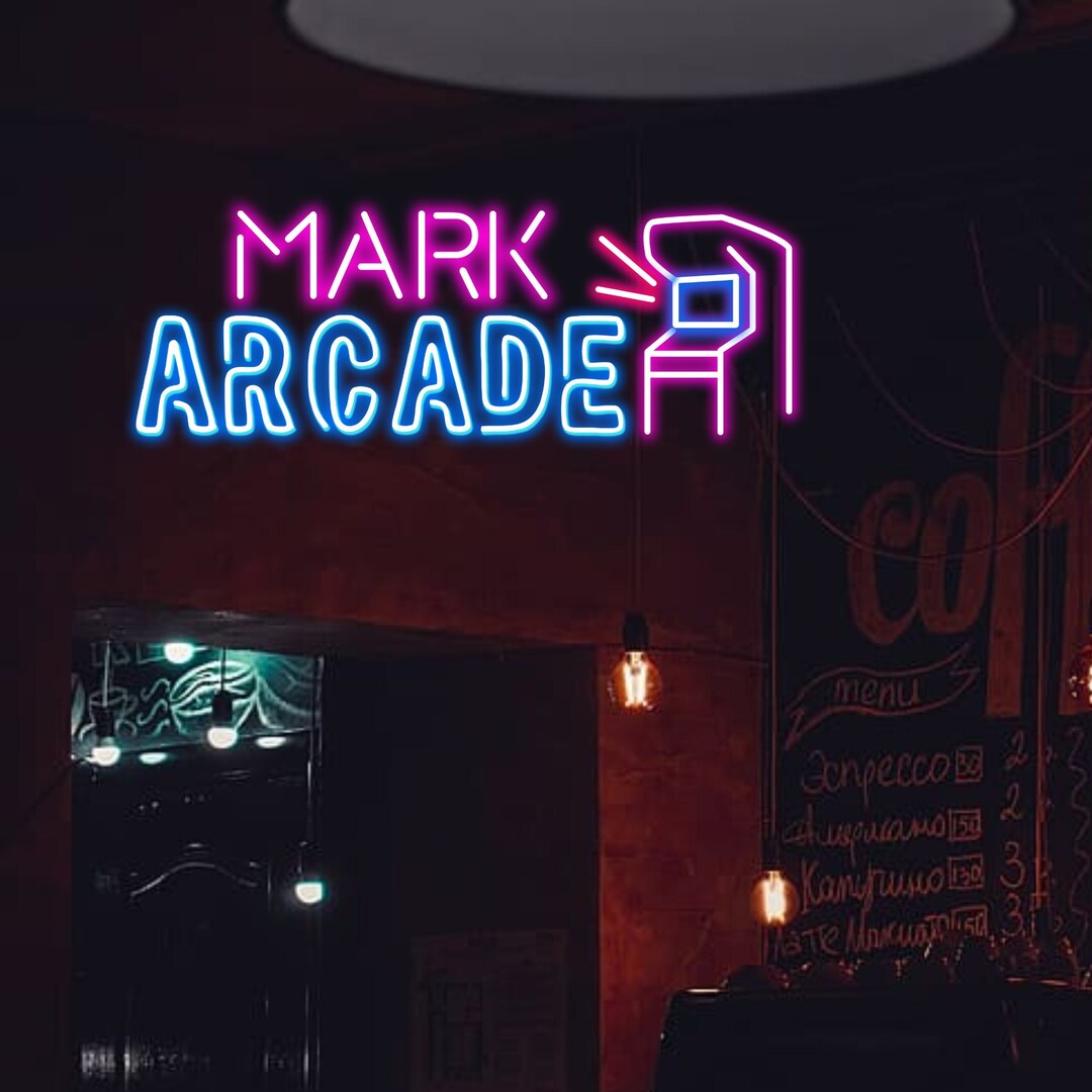 Arcade Neon LED Sign, Custom Game Room Neon Arcade Sign Retro Gaming ...
