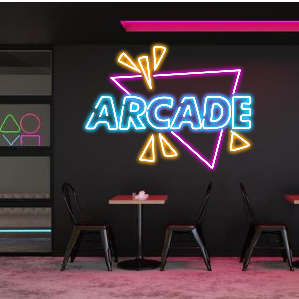 Arcade Neon LED Sign, Custom Game Room Neon Arcade Sign Retro Gaming ...