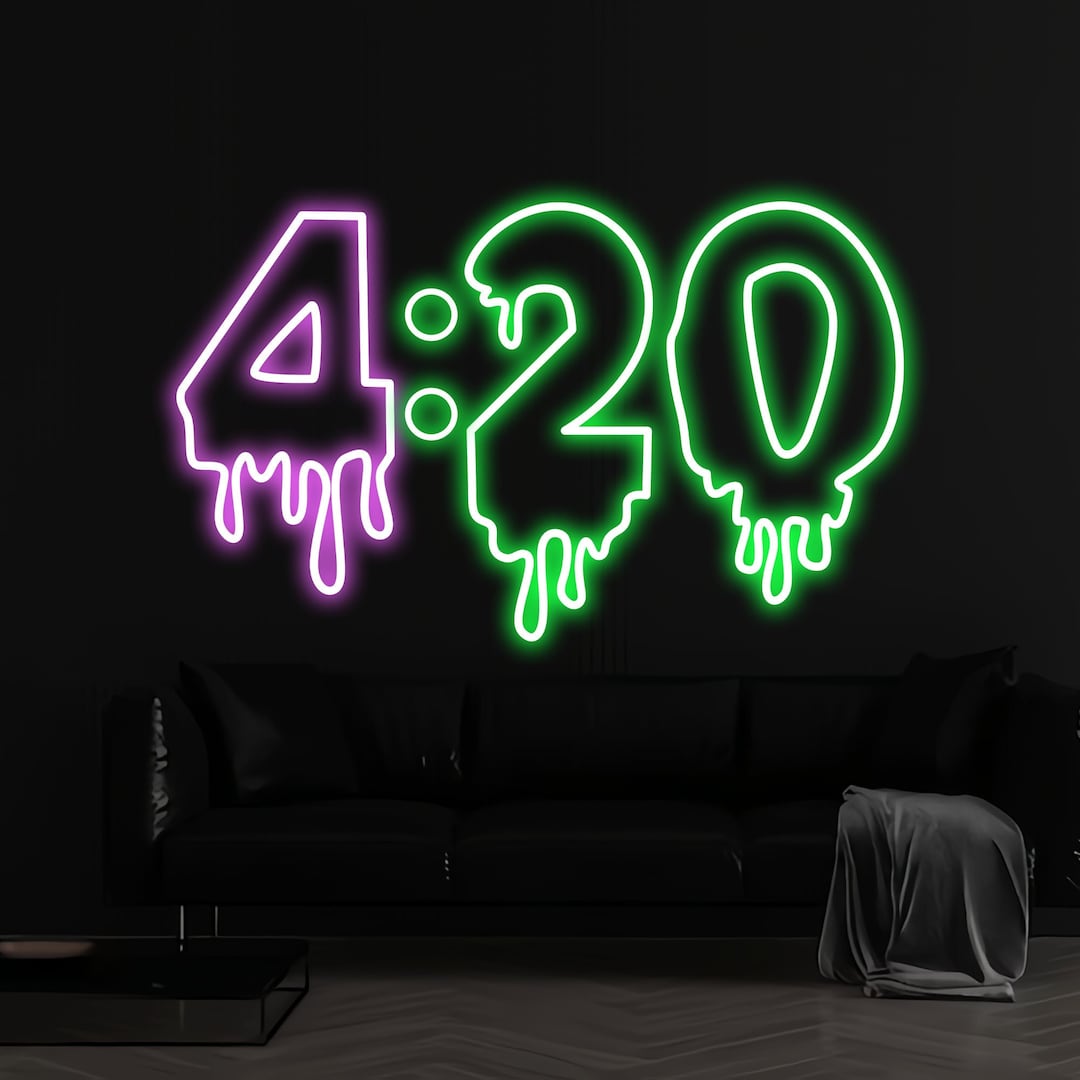 420 Weed Leaf LED Neon Sign, High Life Neon, Marijuana Open Sign LED ...