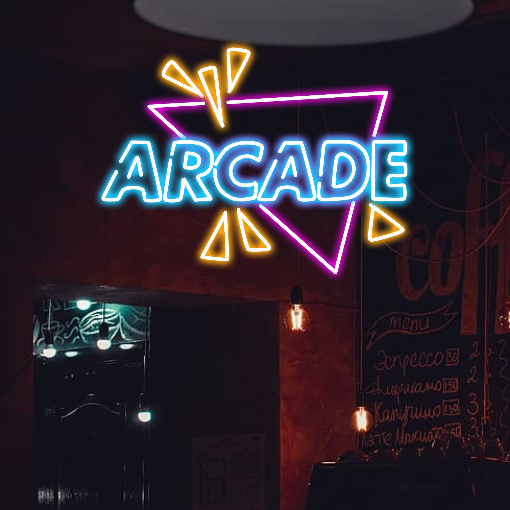 Arcade Neon LED Sign, Custom Game Room Neon Arcade Sign Retro Gaming ...