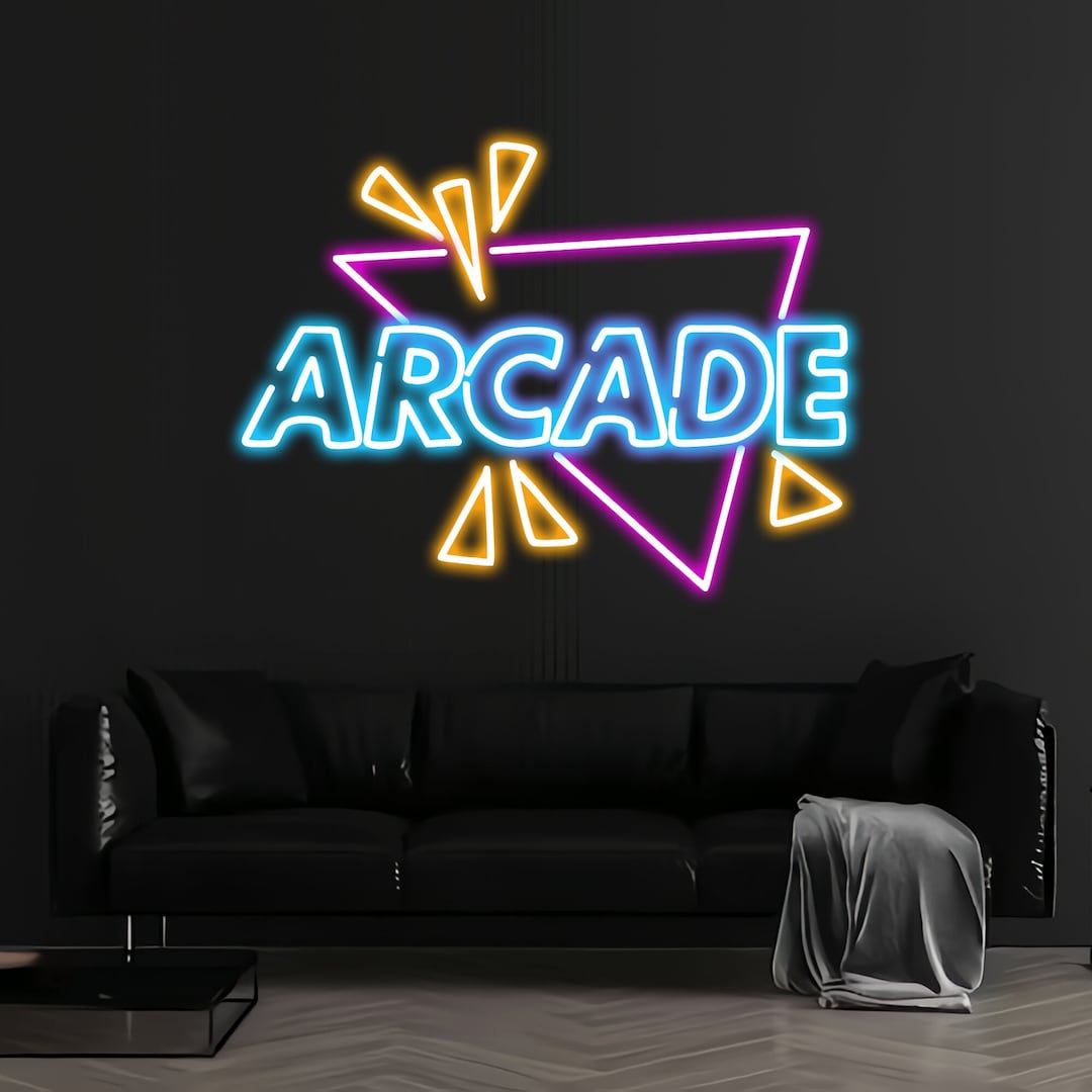 Arcade Neon LED Sign, Custom Game Room Neon Arcade Sign Retro Gaming ...