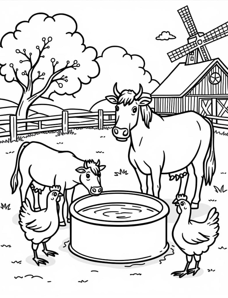 126 Fun Farm Animals Coloring Pages for Kids | Educational Kids ...