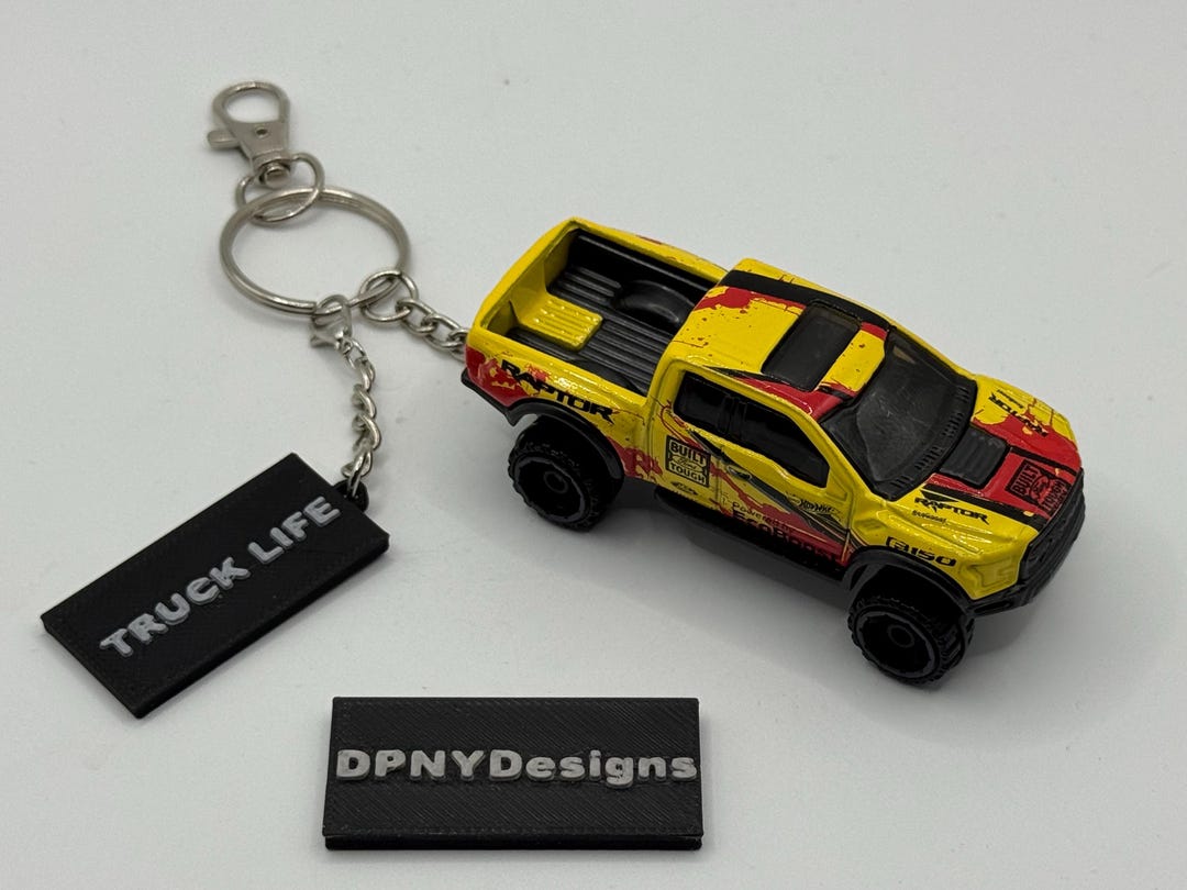 Custom ‘17 Ford F-150 Raptor (yellow/red) Diecast Keychain | Truck Life ...