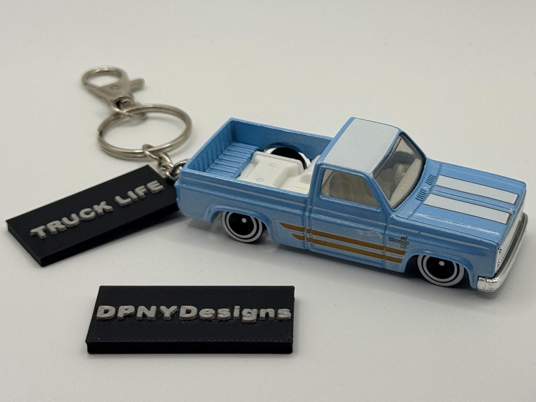 Custom ‘83 Chevy Silverado (blue) Diecast Keychain | Truck Life Gift ...