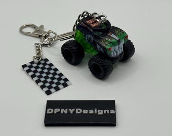 Custom Monster Truck Sparkle Smash Mini Keychain - Diecast Collectible ...