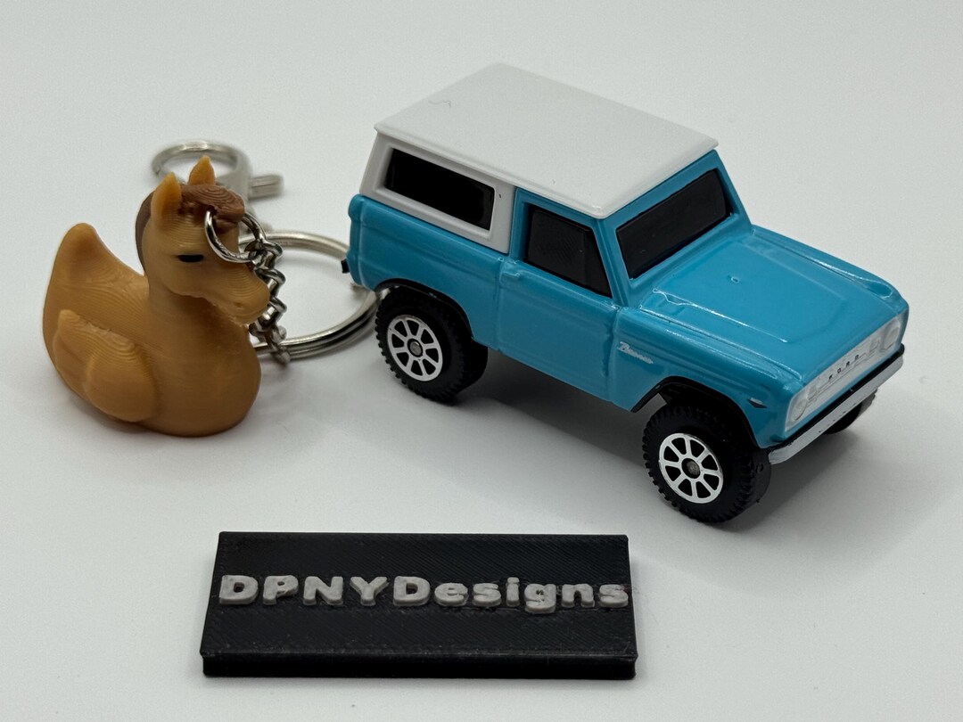 Custom Ford Bronco (blue/white) Keychain | Diecast SUV Keychain With 3D ...
