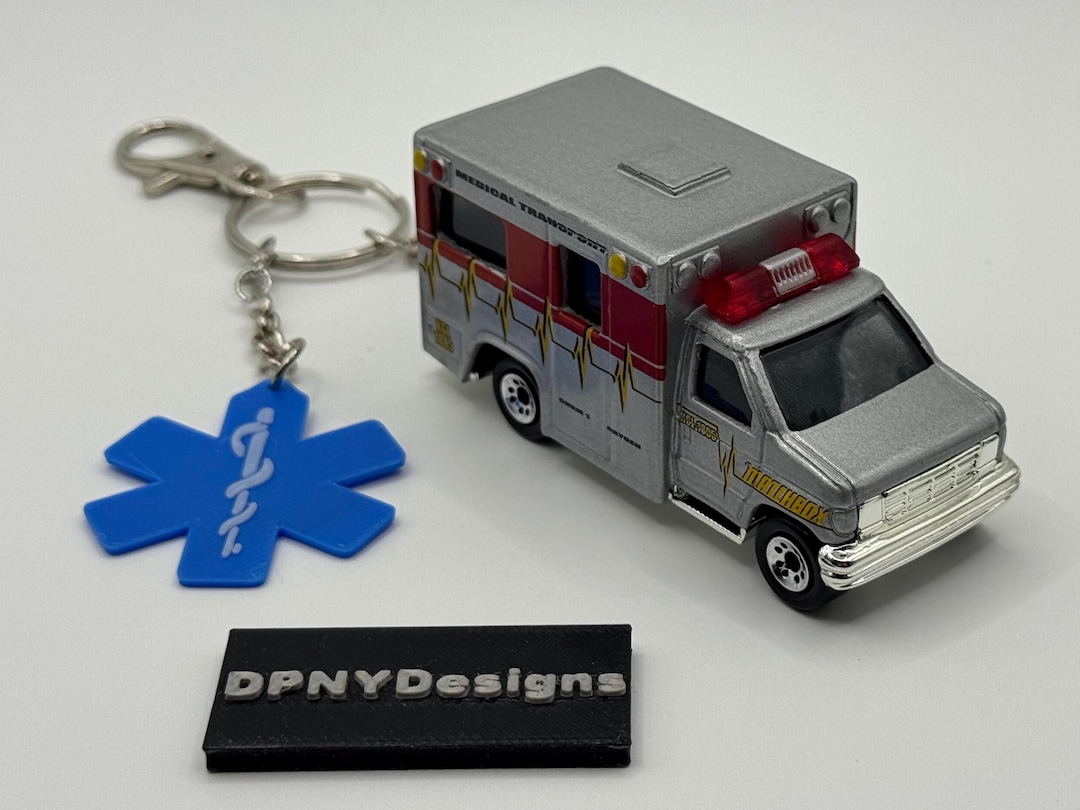 Custom Diecast Ambulance (silver) Diecast Keychain | EMS Paramedic ...