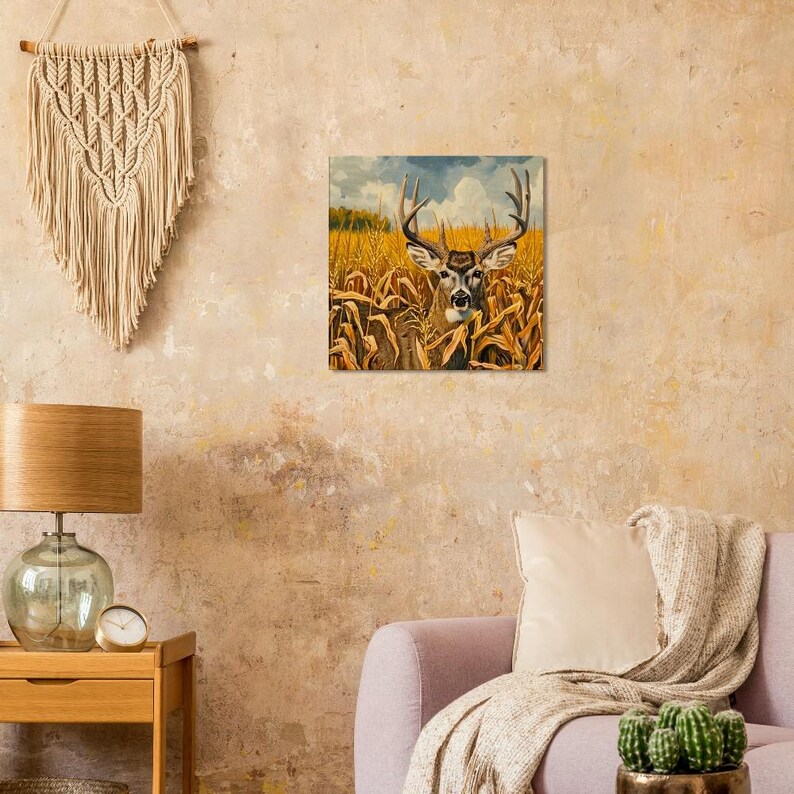 Whitetail Deer in Corn Field (buck) Canvas - Etsy