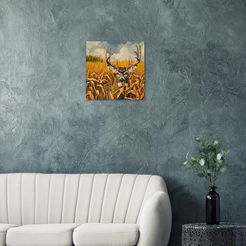 Whitetail Deer in Corn Field (buck) Canvas - Etsy