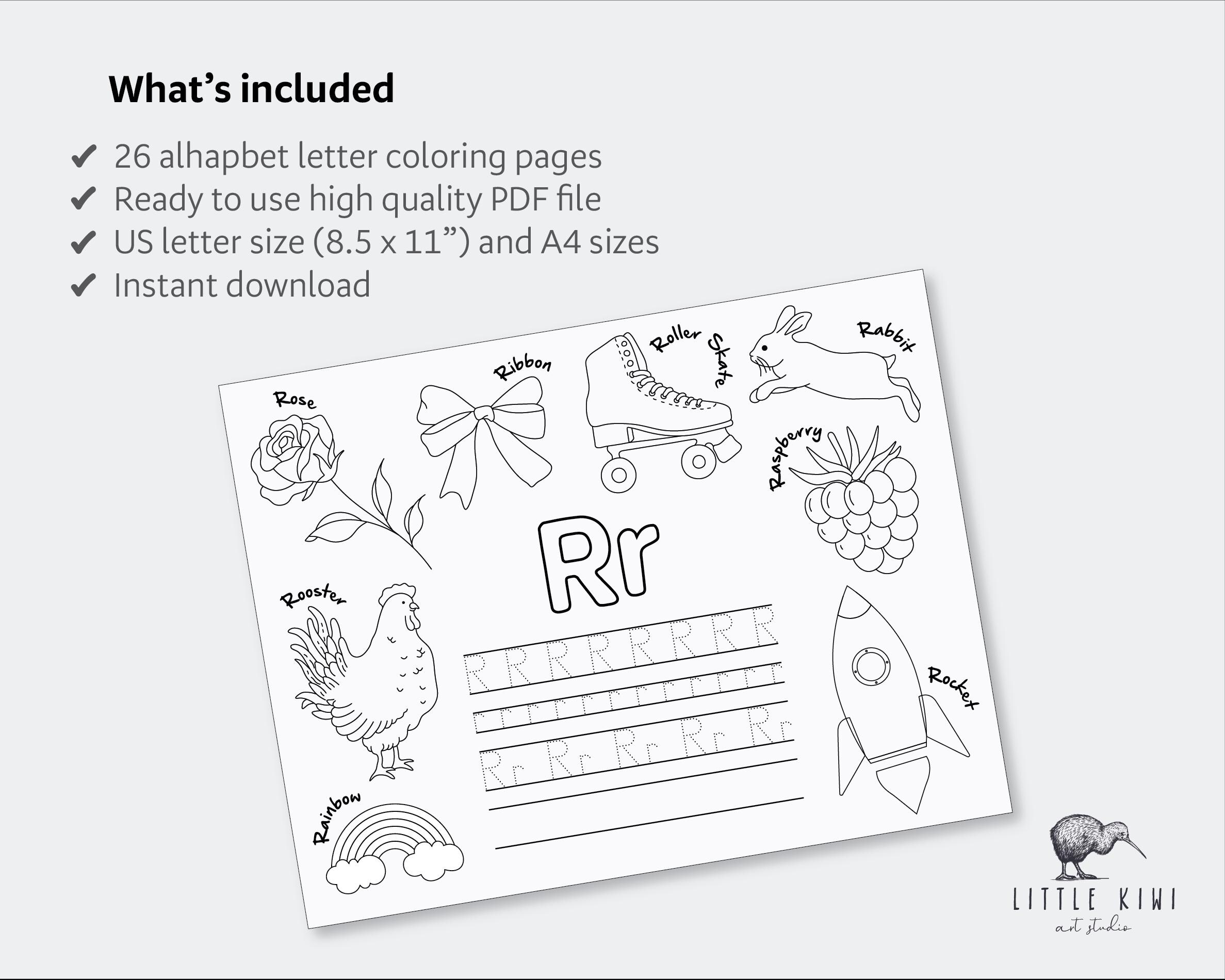 26 Printable Alphabet Coloring Pages Worksheets for Preschool ...