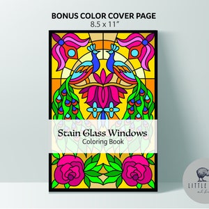 70 Stained Glass Windows Colouring in Book, Featuring Intricate and ...