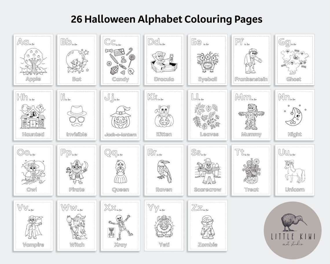 ABC Halloween Coloring Pages, Alphabet Coloring Pages, Halloween ...