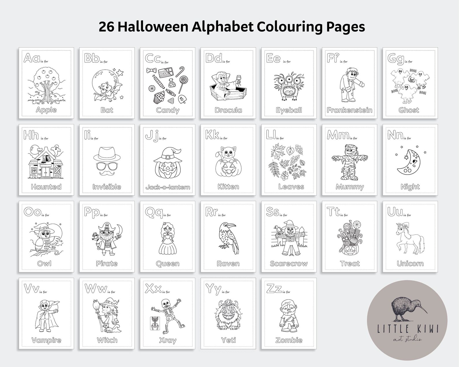 ABC Halloween Coloring Pages, Alphabet Coloring Pages, Halloween ...