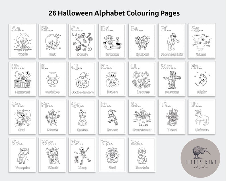 ABC Halloween Coloring Pages, Alphabet Coloring Pages, Halloween ...