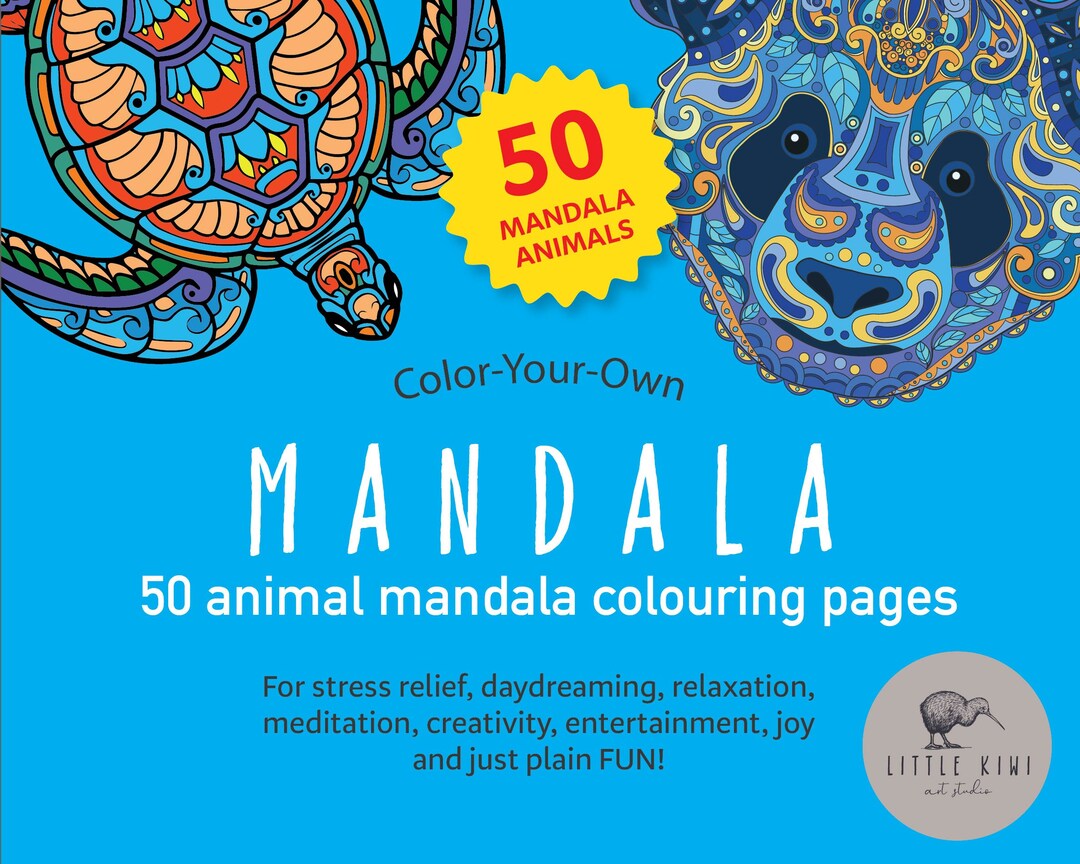 50 Animal Colouring Pages, Mandala Animal Patterns Colouring Pages ...