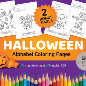 ABC Halloween Coloring Pages, Alphabet Coloring Pages, Halloween ...