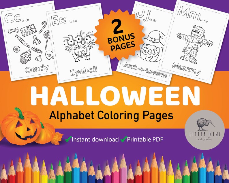 ABC Halloween Coloring Pages, Alphabet Coloring Pages, Halloween ...