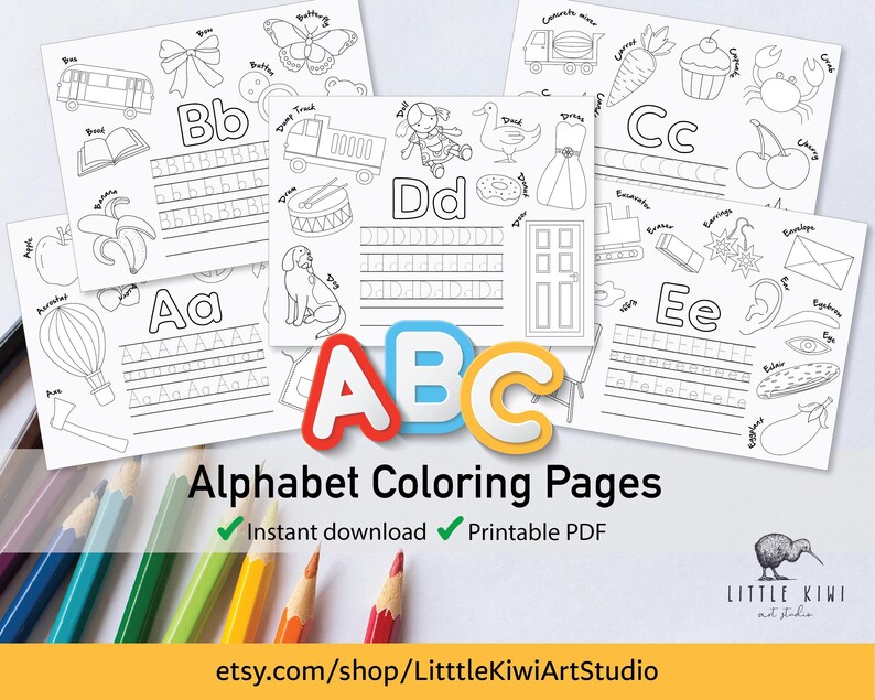 26 Printable Alphabet Coloring Pages Worksheets for Preschool ...
