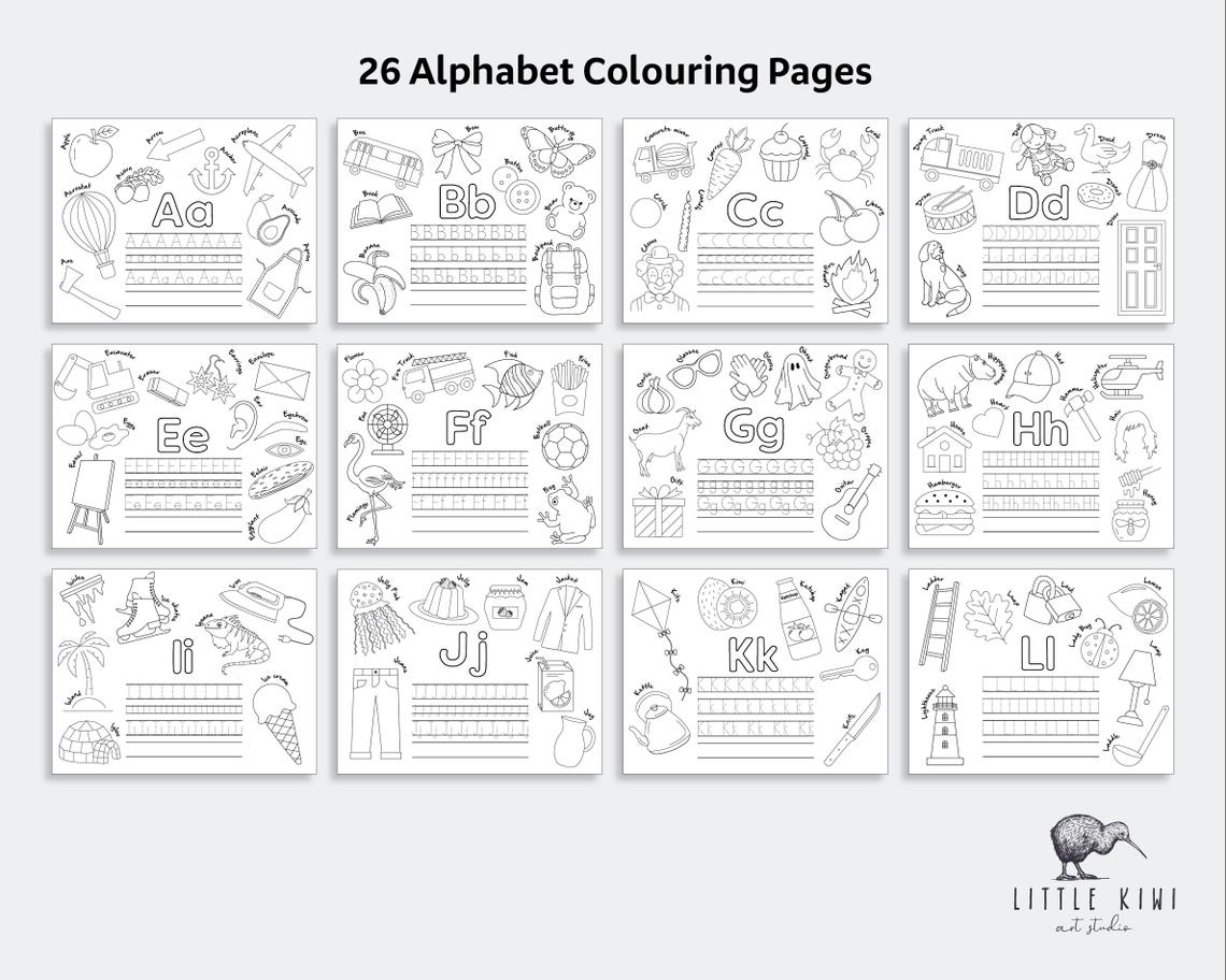 26 Printable Alphabet Coloring Pages Worksheets for Preschool ...