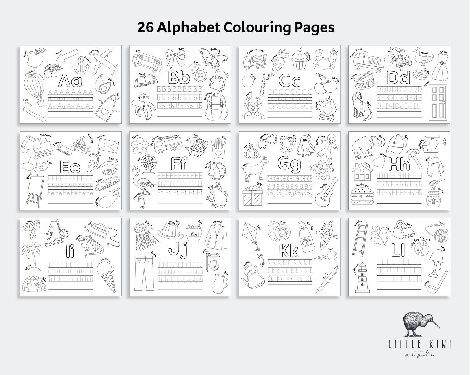 26 Printable Alphabet Coloring Pages Worksheets for Preschool ...