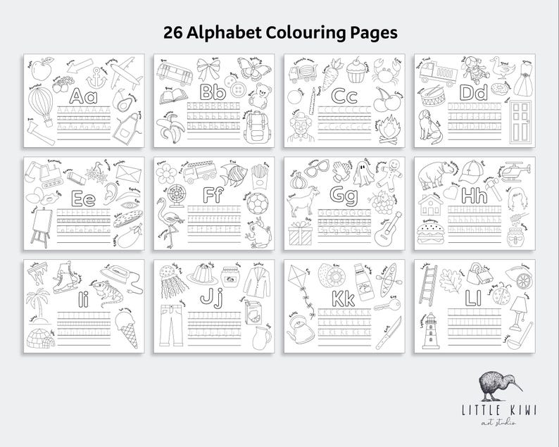 26 Printable Alphabet Coloring Pages Worksheets for Preschool ...