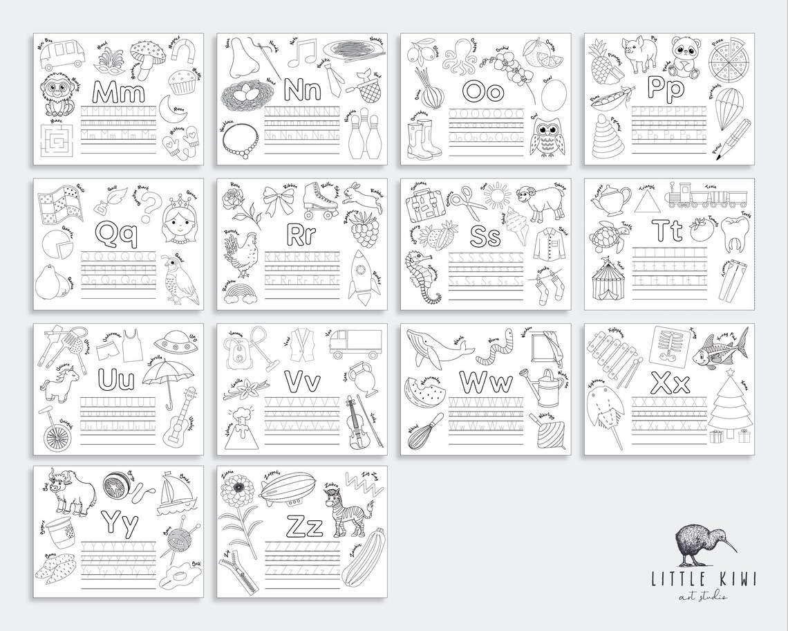 26 Printable Alphabet Coloring Pages Worksheets for Preschool ...