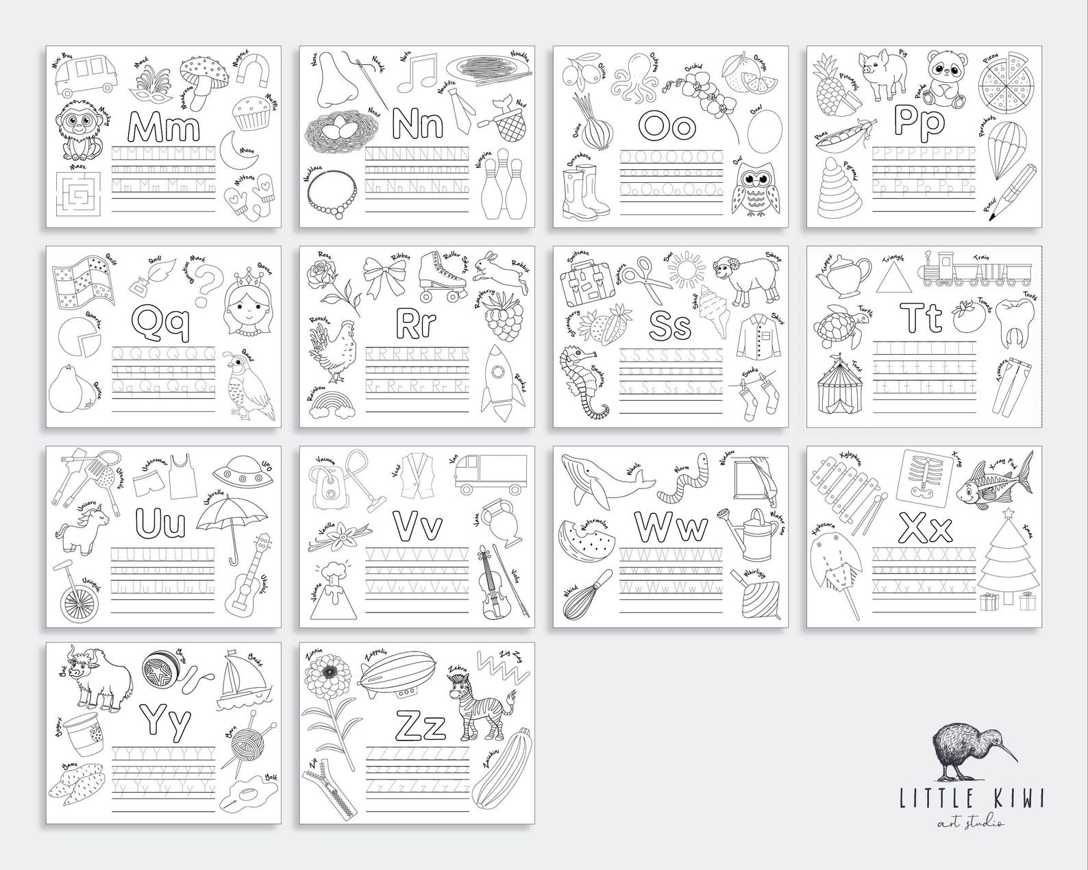 26 Printable Alphabet Coloring Pages Worksheets for Preschool ...