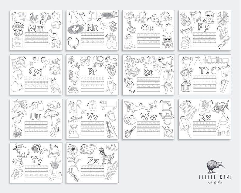 26 Printable Alphabet Coloring Pages Worksheets for Preschool ...