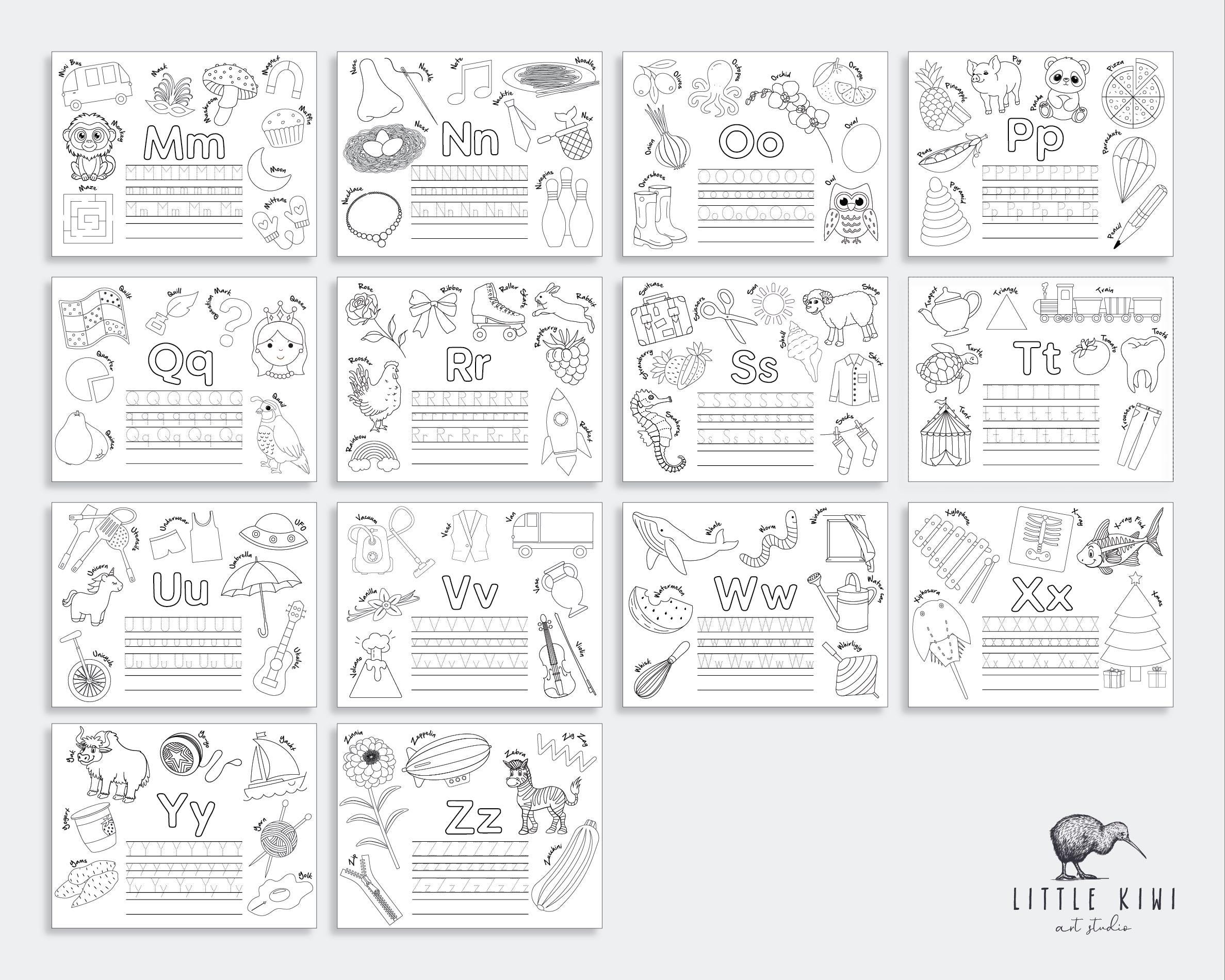 26 Printable Alphabet Coloring Pages Worksheets for Preschool ...