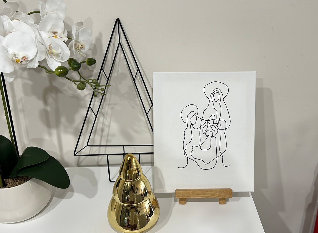 One Line Nativity Scene Hand Drawn Art - Etsy