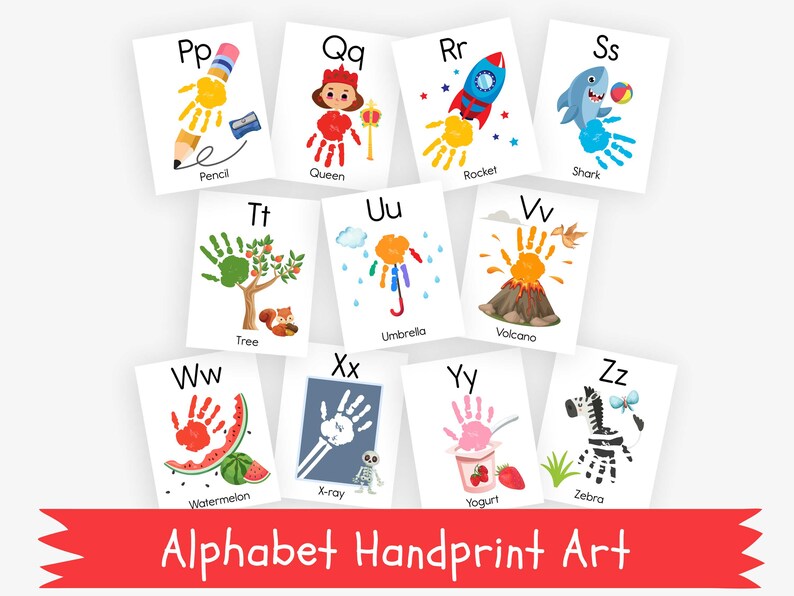 Alphabet Handprint Craft - Handprint Alphabet Book - Handprint Memory ...