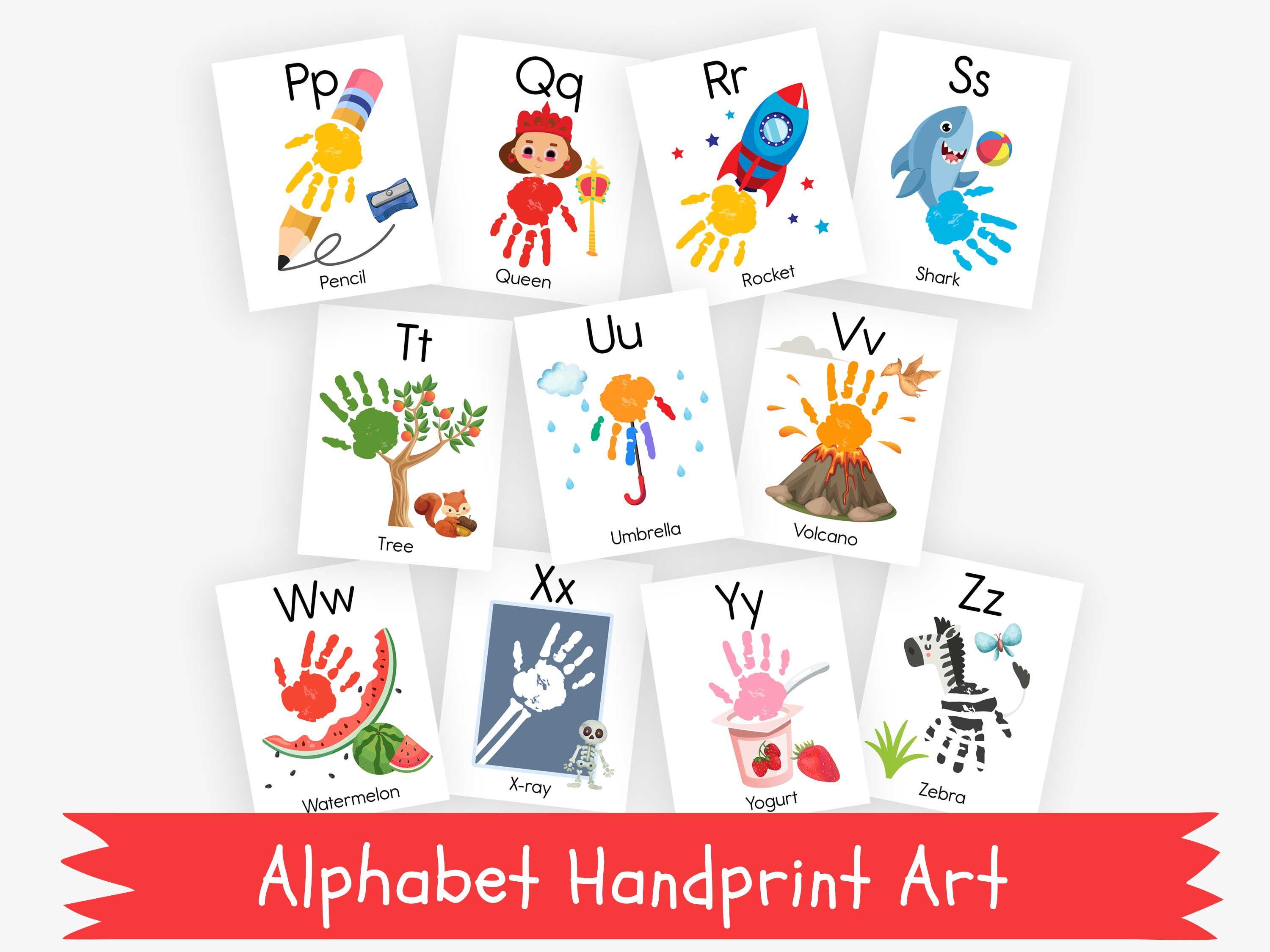 Alphabet Handprint Craft - Handprint Alphabet Book - Handprint Memory ...