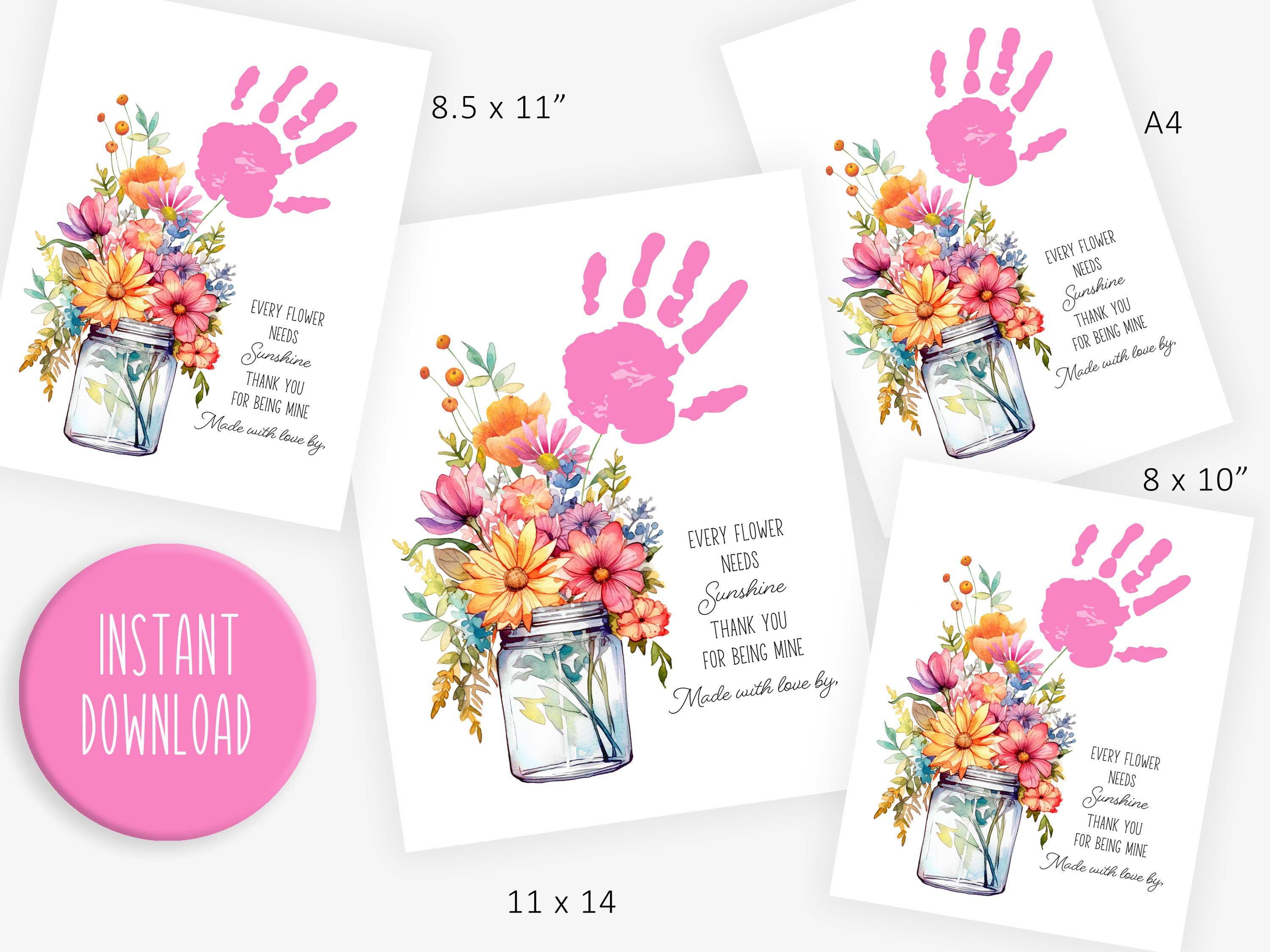 Teacher Appreciation Handprint Craft | Floral Bouquet Handprint ...