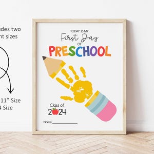 First Day of Preschool Handprint First Day of School Craft Preschool ...